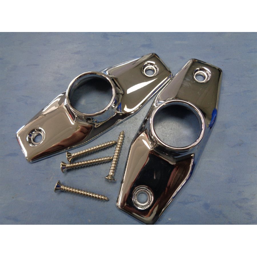 SUPPORT CHROME AVEC VIS POUR POLE DE DOUCHE (2x)